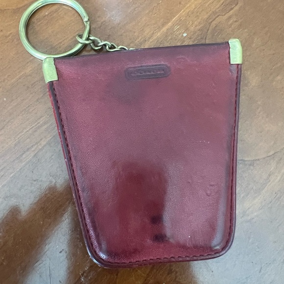 Coach | Accessories | Vintage Coach Leather Keychain Pouch In Burgundy ...